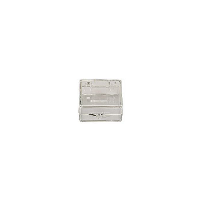 Micro-Tec C11 clear styrene plastic hinged storage boxes, 32x32x12.5mm — Microscopy Solutions