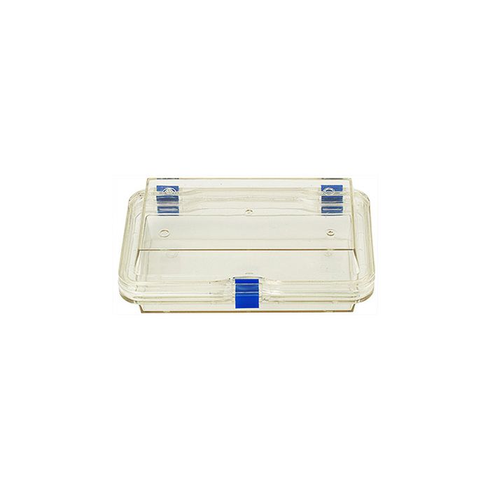 Micro-Tec M64 clear plastic membrane box, hinged, 160x100x50mm — Microscopy Solutions